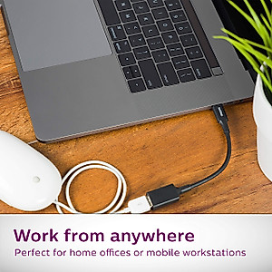 Philips 6 Inch USB-C to USB-A 3.1 Female Adapter, USB-A 3.0 Port, 5 Gbps Transfer Speed, 15W Charging, for iPhone 15/Pro/Max, Galaxy S23/S22/Ultra, Google Pixel, iPad Air/Pro, Black, SWU7113A/27