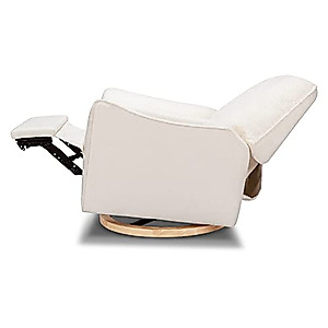 Nursery Works for Babyletto, Sunday Power Recliner and Swivel Glider in Chantilly Sherpa, Greenguard Gold Certified and CertiPUR-US® Certified