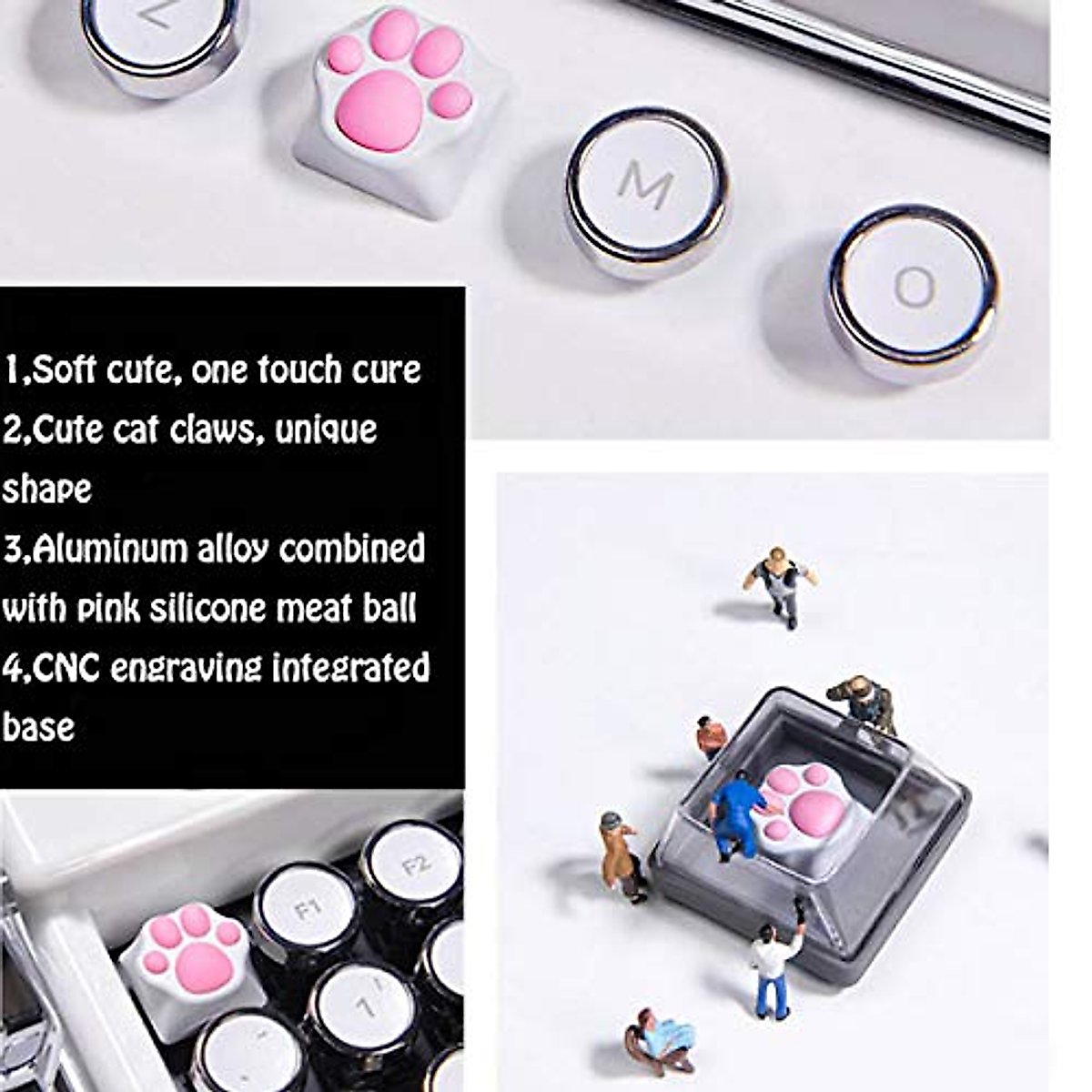 Byhoo Custom Gaming Key Cap Cat Palm Keycap for Cherry MX Switch Machinery Keyboard for ESC Key, Metal Cat Claw Keycap for FPS MOBA Game Players, Keyboard Enthusiasts