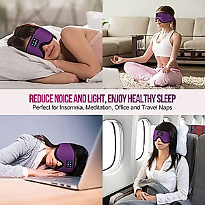MUSICOZY Sleep Headphones Bluetooth 5.2 Headband Breathable 3D Sleeping Headphones, Wireless Eye Mask Sleep Earbuds for Side Sleepers Women Office Air Travel Cool Tech Gadgets Unique Gifts, Pack of 2