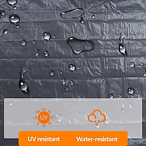 Abba Patio Carport Replacement Sidewall Tarp for 10×20, 8 Legs Carport Frame Tent Garage, Dark Grey(Top and Frame Not Included)