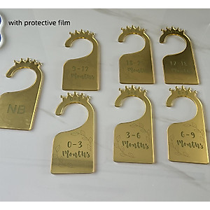 Baby Closet Dividers,Set of 7 Acrylic Mirror Baby Clothes Organizers for Wardrobe Closet Home Nursery from Newborn to 24 Months (Gold Mirror, Model 2)