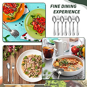 BBTO 100 Pcs Forks and Spoons Silverware Set Bulk Stainless Steel Flatware Cutlery Set Kitchen Utensils for Home Restaurant Kitchen, 50 7.1" Dinner Fork, 50 Teaspoon, Mirror Polished, Dishwasher Safe