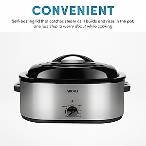 AROMA 22Qt. Roaster Oven with self basting lid stainless steel