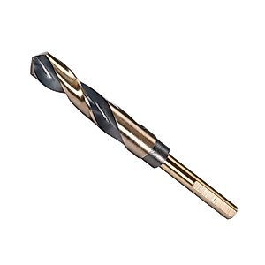 CoCud Reduced Shank Twist Drill Bits, 16.5mm Cutting Edge, Titanium & Nitride Coated High Speed Steel 4341 - (Applications: for Stainless Steel Drilling Machine)