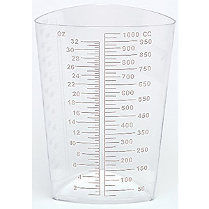 OakRidge Products 1000ml Triangular Graduated Container, Translucent, PP (10 Count)