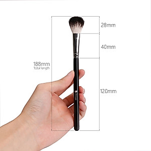 DUcare Highlighter Brush Fan Brush Setting Makeup Brush Blending Helps Lock in Foundation and Concealer 1Pcs Black
