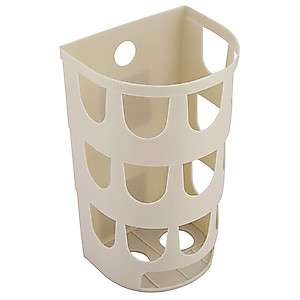 Kitchen Trash Can,Plastic Trash Can Wastebasket,Plastic Wall-Mounted Trash Bag Rubbish Bags Storage Box Kitchen Bedroom Bathroom Laundry Room Dorms(Khaki)