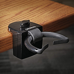 D'Addario Accessories Guitar Dock - Adjustable Clamp Guitar Neck Rest - Fits to Any Flat Surface with Edge - Rotates for Multiple Angles