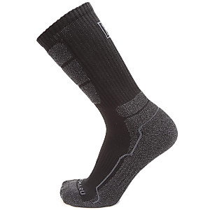 MIRMARU Men's 5 Pairs Hiking Outdoor Trail Running Trekking Moisture Wicking Cushion Crew Socks (M224-LARGE)