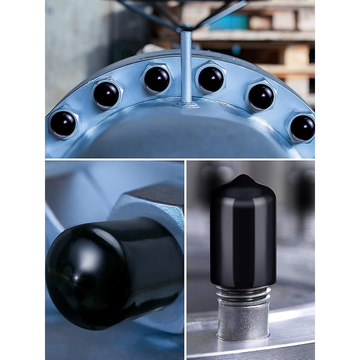 156 Pieces Rubber End Caps Flexible Rubber Caps for Bolts Screw Caps Thread Protectors Vinyl Caps Rubber Screw Covers in 9 Sizes from 2/25 to 4/5 Inch