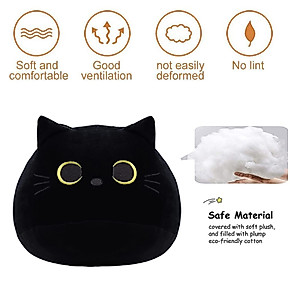 Taifctft Black Cat Plush Toy Pillow,21.7in Soft Plush Doll Cat Plushie Cat Pillow, Cute Stuffed Animal Soft Plush Pillow Baby Plush Toys Cat Shape Novelty Design Sofa Pillow Decoration Doll