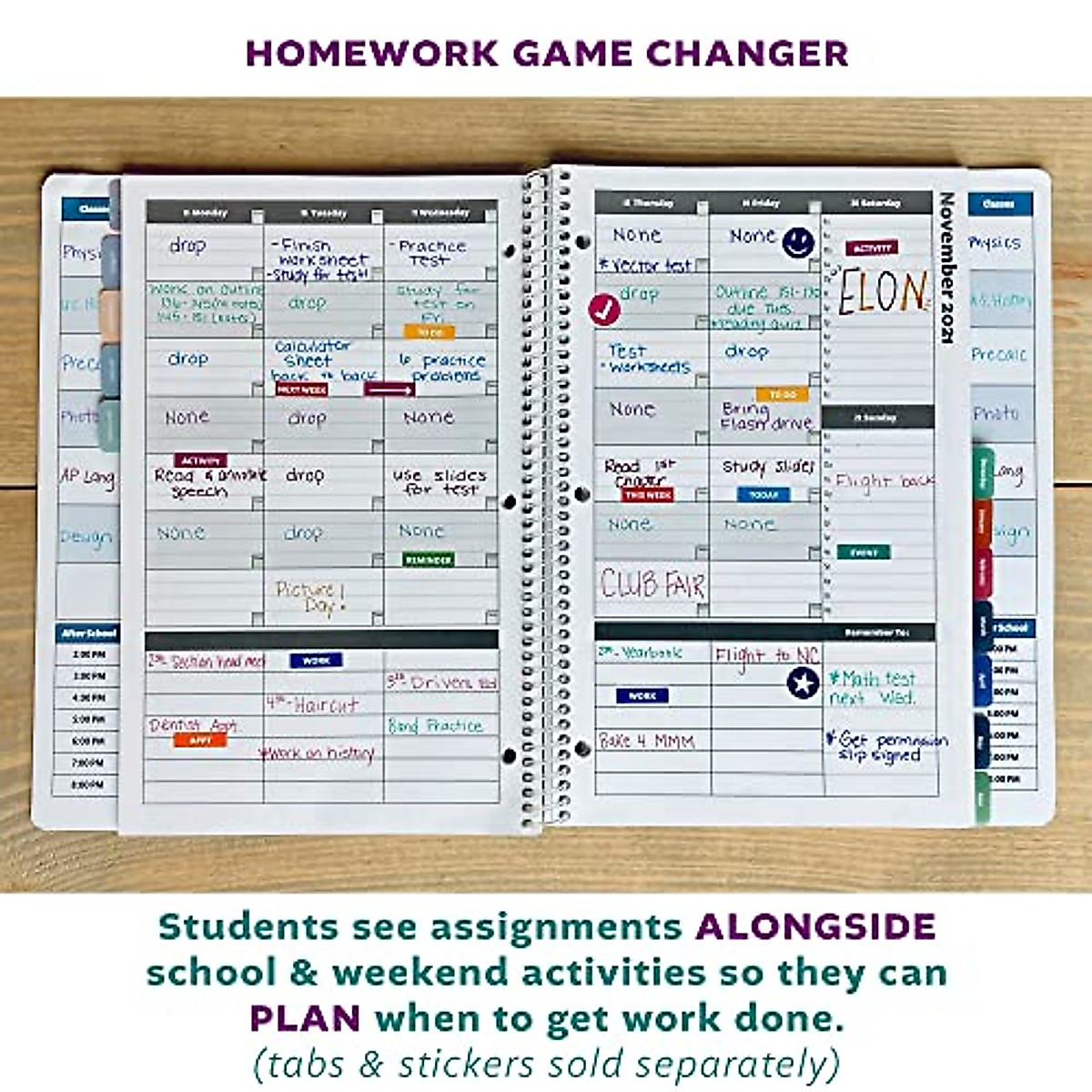 Order Out Of Chaos 2023-2024 Academic Planner, Daily, Weekly & Monthly Time Management School Agenda, Size 8.5x11 (July 2023-June 2024),Blue/Teal