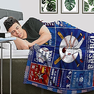 Baseball Blanket Ultra Soft Warm Flannel Throw Blanket Baseball Lover Baseball Team Blankets Gifts for Boys Adults Kids 50"X40"