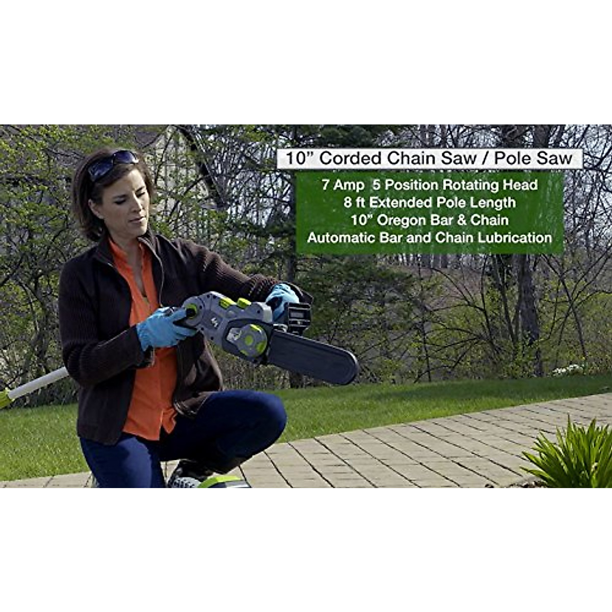 Earthwise 2-in-1 Convertible Pole Hedge Trimmer