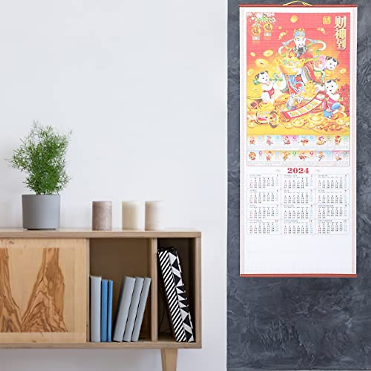Cabilock calendar Imitation rattan fine chinese monthly calendar hanging calendar for wall Chinese style tearable office lunar calendar decorate China office decore wall calendar desktop