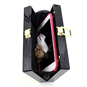 YYW Love Acrylic Clutch, Acrylic Box Evening Clutch Bag Purse Handbag for Women Wedding Party Cocktail Handbag (Black)