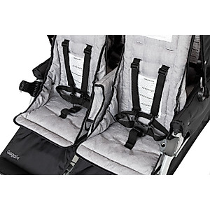 Gaggle by Foundations Jamboree 6-Seat Multi-Child Stroller with Oversized UV Blocking Canopy, Compact Folding Stroller, Easy Loading, Storage Bucket (Black)