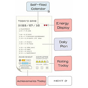 Undated Daily Planner 365 Days Notebook Game Design Pocket Organizer Appointment Book Journal Notebook A6 mini Cute Diary (Pink)