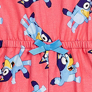 Bluey Polly Puppy Infant Baby Girls French Terry Sleeveless Romper Pink 12-18 Months