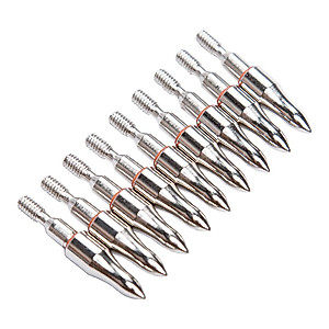 Pinals Archery 19/64" 100 Grain Field Points Tips Target and .244/6.2mm Arrows Inserts for Bow Hunting 12Set(Sharp)