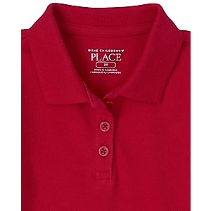 The Children's Place Baby Girls and Toddler Girls Short Sleeve Pique Polo, Ruby, 5T