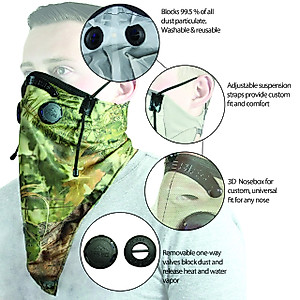 ATV TEK, Bandana Style Dust Masks with Suspension Straps and 3D Nose Box - Camo, 20"