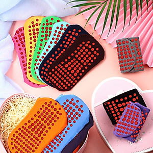 Geyoga 12 Pairs Non Slip Socks Women Yoga Socks with Grips Pilates Socks Hospital Anti Slip Gripper Ballet Fitness Socks(Bright Color)