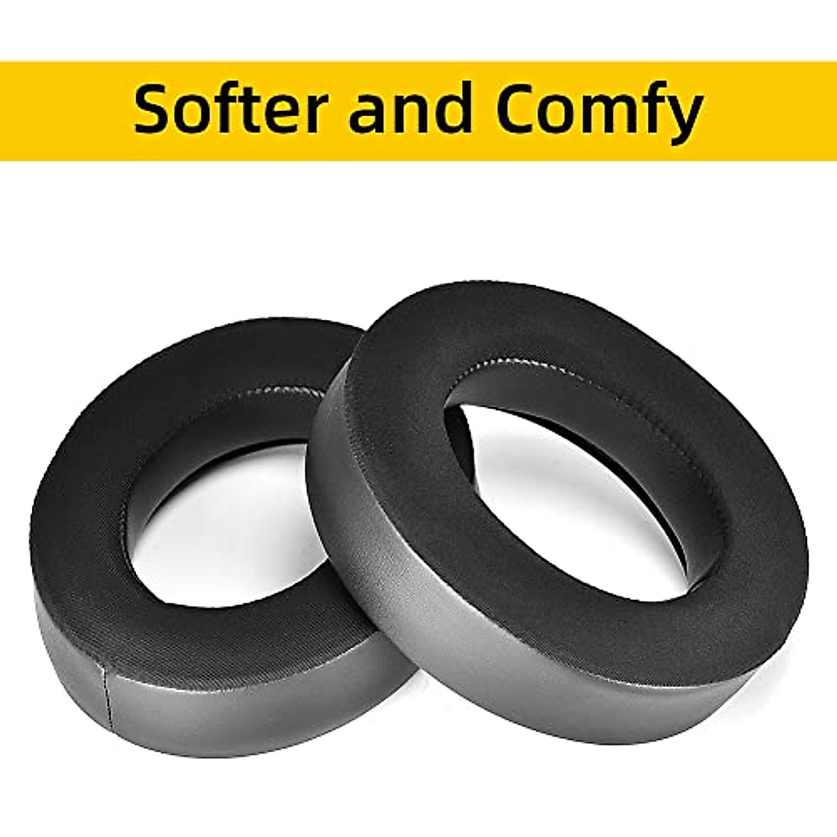 Rummyluck Cooling Gel Ear Cushions Earpads for Corsair HS70 Pro/HS60 Pro/HS50 Pro Wireless Gaming Headset, Black Protein Leather Memory Foam Replacement HS70 Ear Pads Cups Covers