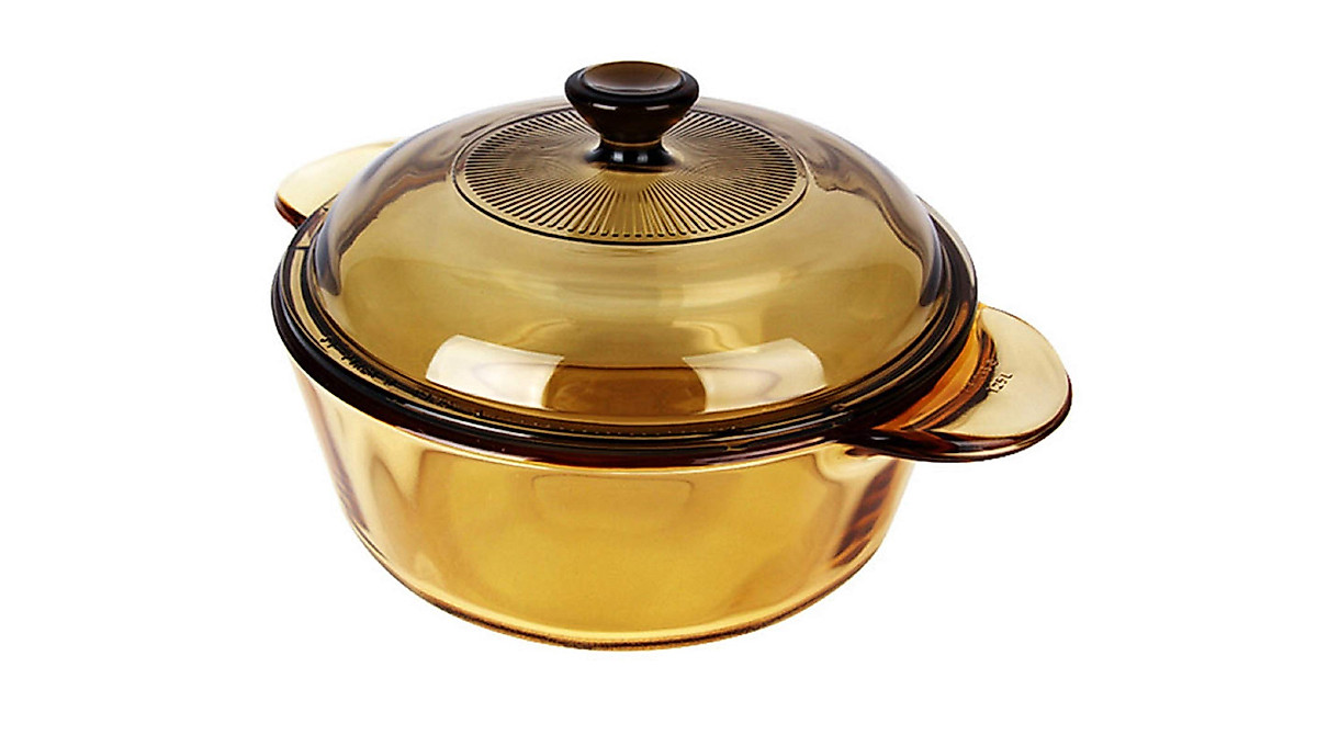 Visions 1.25L Amber Round Glass Cookware
