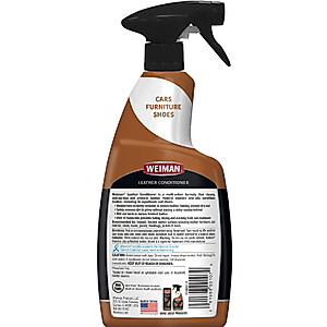 Weiman Leather Cleaner & Conditioner - 12 Fl Oz - Non Toxic Cleans Conditions and Restores Leather Surfaces - UV Protectants Help Prevent Cracking or Fading of Leather Couches Car Seats Shoes Purses