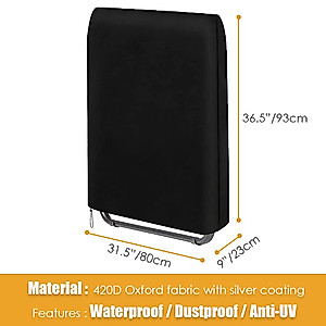 COOSOO Zero Gravity Chair Cover Outdoor Waterproof Folding Reclining Chair Cover Dustproof Lawn Patio Furniture Protector UV Resistant All Weather Lounge Chair Protection Extra Large