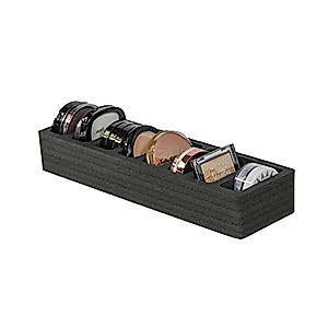 Polar Whale 2 Compact Organizer Stands Premium Durable Black Foam Tray Washable Waterproof Insert Storage for Home Bathroom Bedroom Cosmetic 13.7 x 4.1 x 2 Inches 8 Compartments