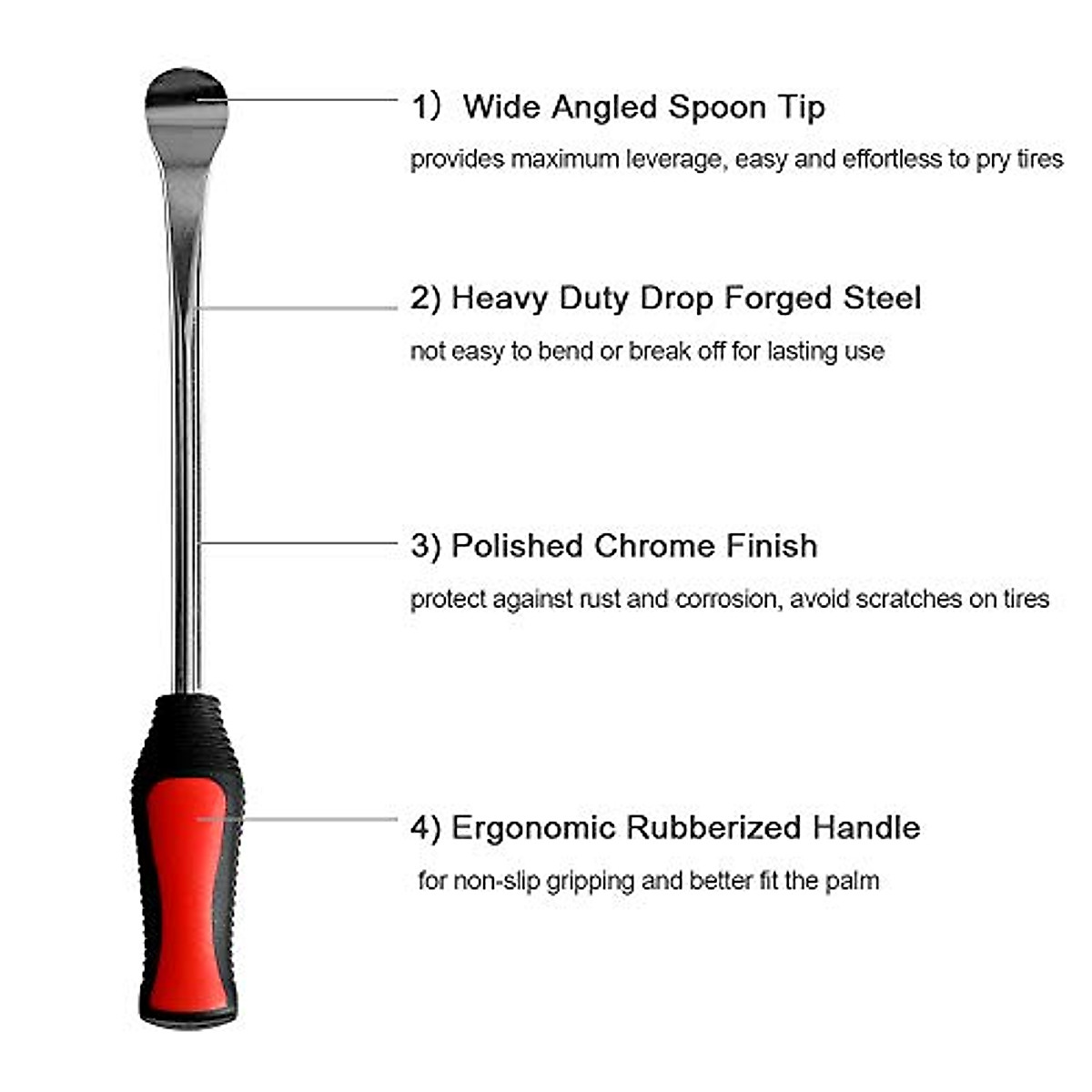 ASOOLL 11.5" 𝐓𝐢𝐫𝐞 𝐒𝐩𝐨𝐨𝐧𝐬 Motorcycle Tire Changer Tools Bike Tire Iron Levers Repair Kit with 3 Pcs Rim Protectors