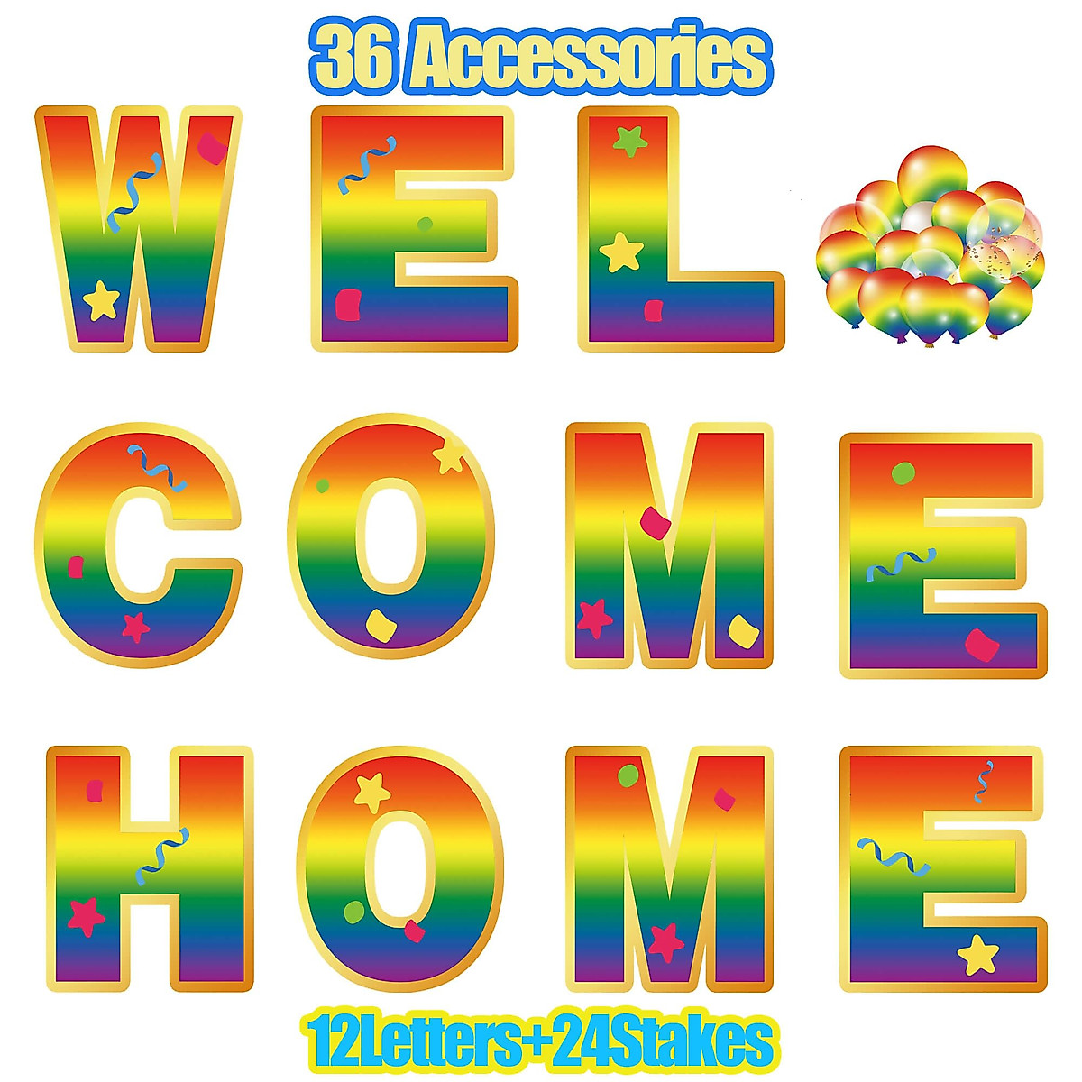 Welcome Home Yard Sign with Stakes – Outdoor Welcome Home Decorations Suitable for Family Party Supplies – Set of 12