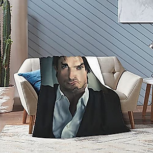 Ian Somerhalder Blanket Super Soft Lightweight Fleece Thermal Blanket All Season for Bed Couch Living Room Air Conditioning Blanket