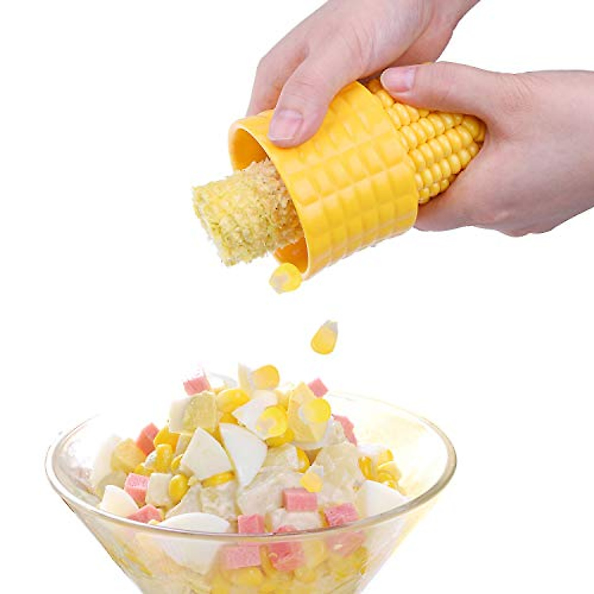 Corn Stripping Tool, Set of 2 - These Corn Cobber Tools are the Easiest Way to Remove Kernels from Fresh Corn - Just Push Corn Through the Device - The Stainless Steel Blades Work as a Corn Zipper