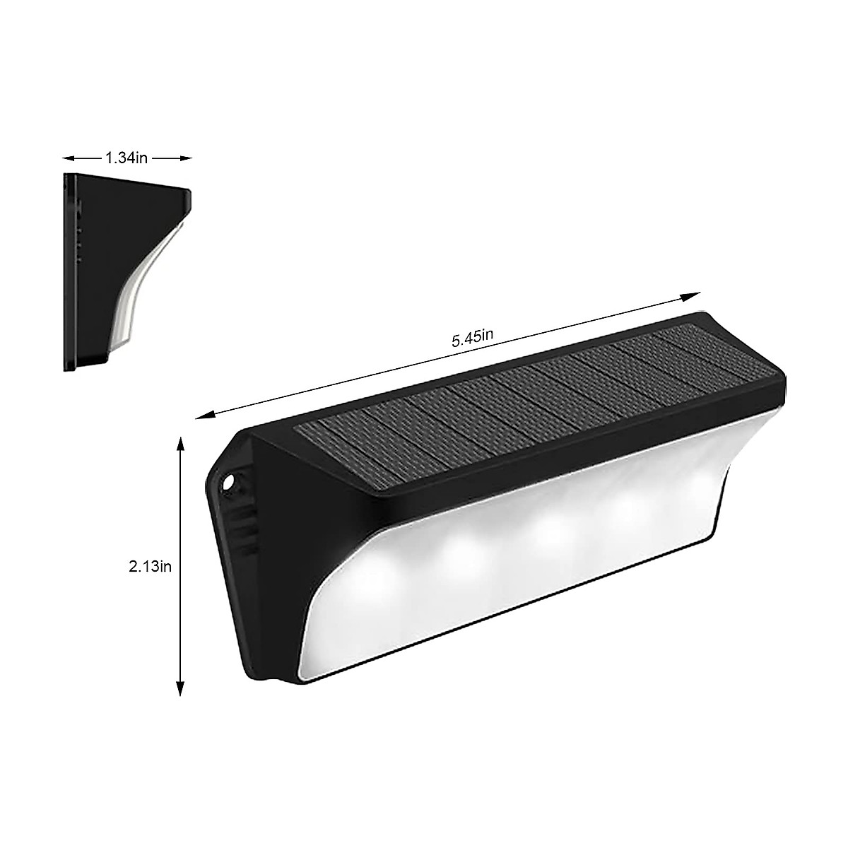 Solar Powered Deck Lights Solar Step Lights 6-Pack Wireless Waterproof Outdoor Stair Step Lights for Backyards Decks Driveway Fence Garden Garage Porch Pathway Patio Wall