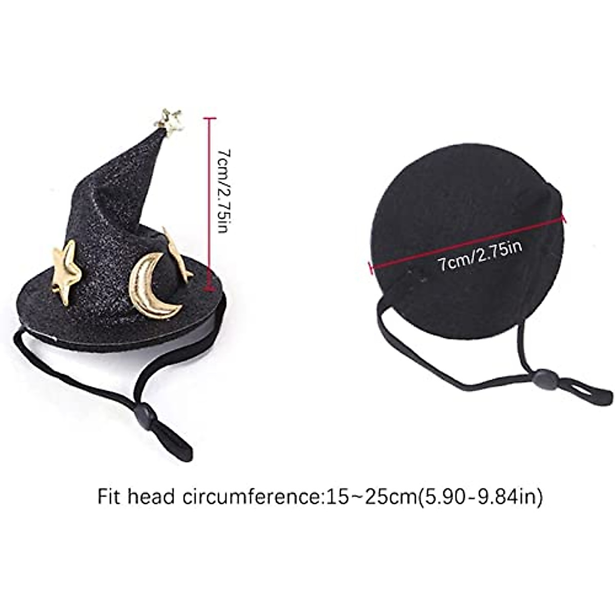 4 Pack Small Animal Halloween Wizard Hat with Elastic Chin Strap for Hamster Bearded Dragon Chinchilla Ferret Guinea Pig Cosplay Party Dress up Apparel Outfit (4 Pack)