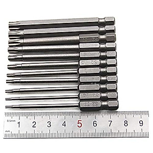 aiyun 11-Piece Torx Security Bit Set, S2 Steel Magnetic Security Screwdriver Set 3 Inch Star Screwdriver for Shark Vacuum T6-T40 (75mm Length)