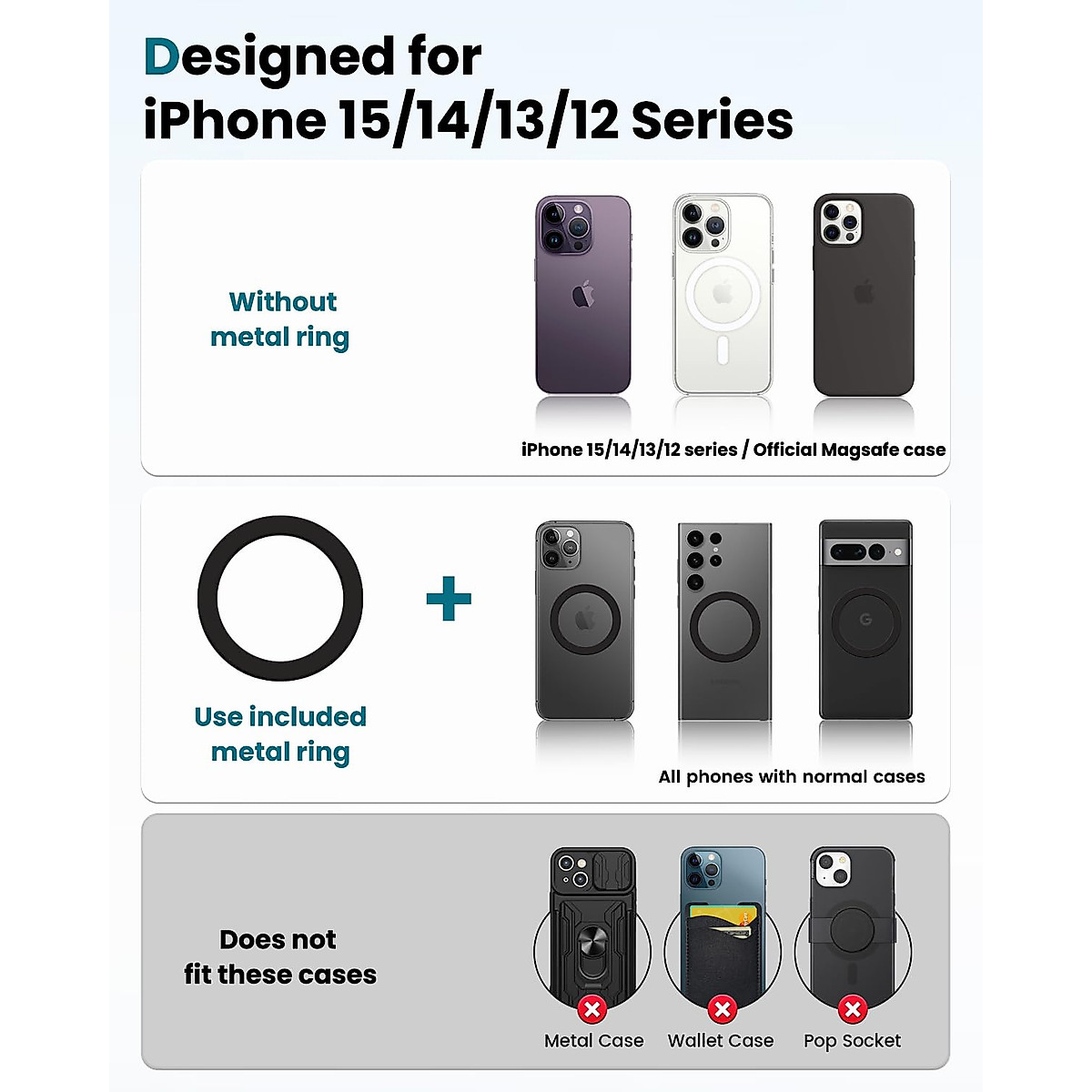 EXELIQ Tesla Phone Mount Holder for Model 3/Y, Magnetic Phone Holder for Screen, Tesla Magsafe Mount with Triple-Hook Vent Clip, Compatible with iPhone 15 14 13 12 Pro Max and All Phones