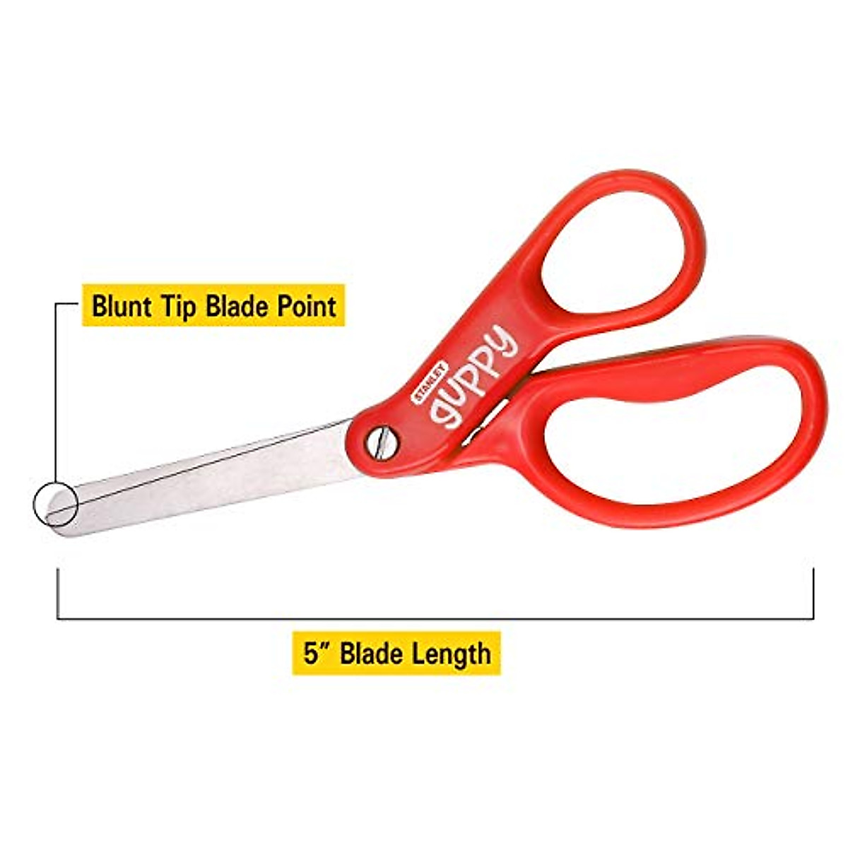 Stanley Guppy 5-Inch Blunt Tip Kids Scissors, Orange (SCI5BT-ORG)