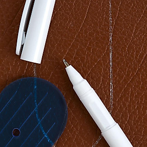 Tandy Leather Marking Pen 2097-00 - 2 Pack White Marking Erasable Pens for Leather Working- Quality Fine Tip Pens for Marking Leather Sheets on Arts And Crafts and DIY Leather Projects with Ebook