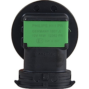 Philips Automotive Lighting H11 Vision Upgrade Headlight Bulb with up to 30% More Vision, 2 Pack,12362PRB2, white