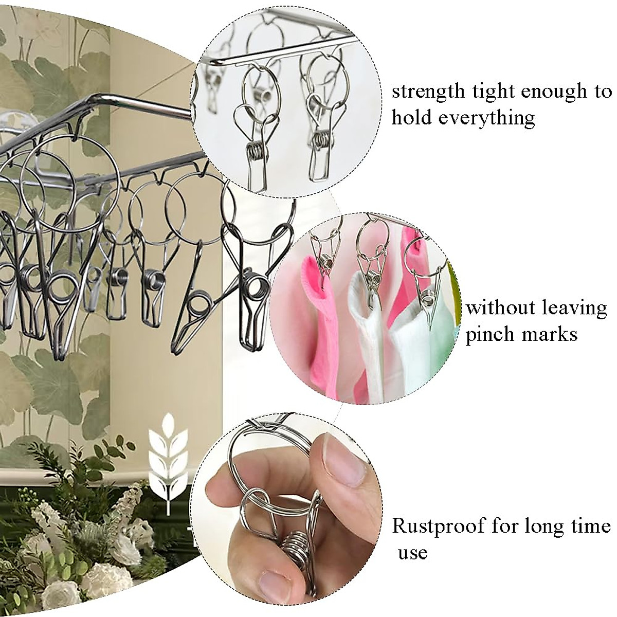 OULIGET Wall Hanging Folding Socks Clip, Bathroom Balcony Folding Clothes Hanger,Sock Hanger for Drying Towel Bra Underwear Sock Clip,10 Clips (10)