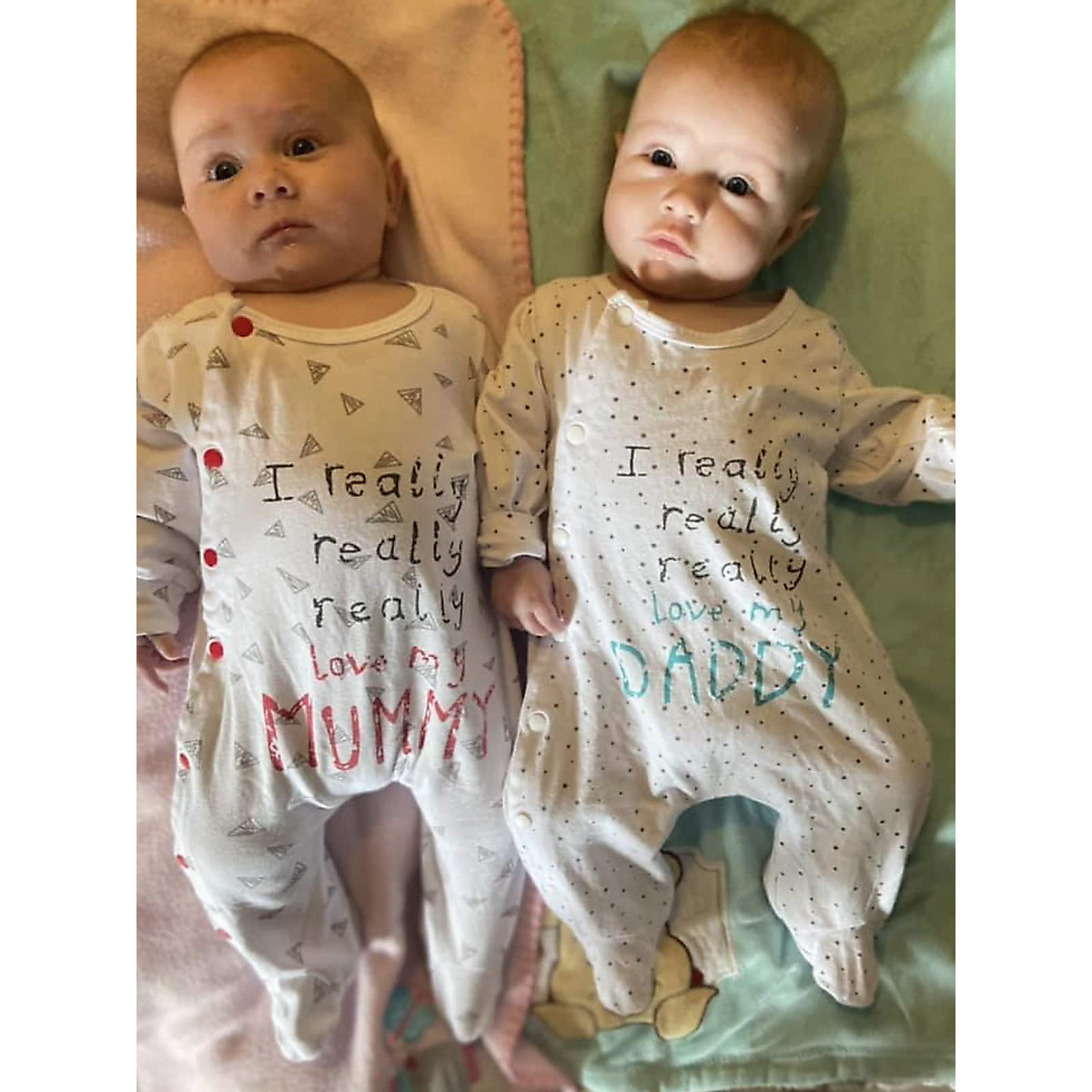 KuKitty Baby Boys Girls Romper I Really Love My Daddy and Mummy Print Jumpsuit (Daddy, 0-3 Months)