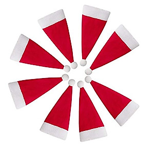SEWACC 24pcs Christmas Santa Hats Silverware Holders Mini Christmas Hat Christmas Cutlery Holders Xmas Party Table Dinnerware Flatware Decor
