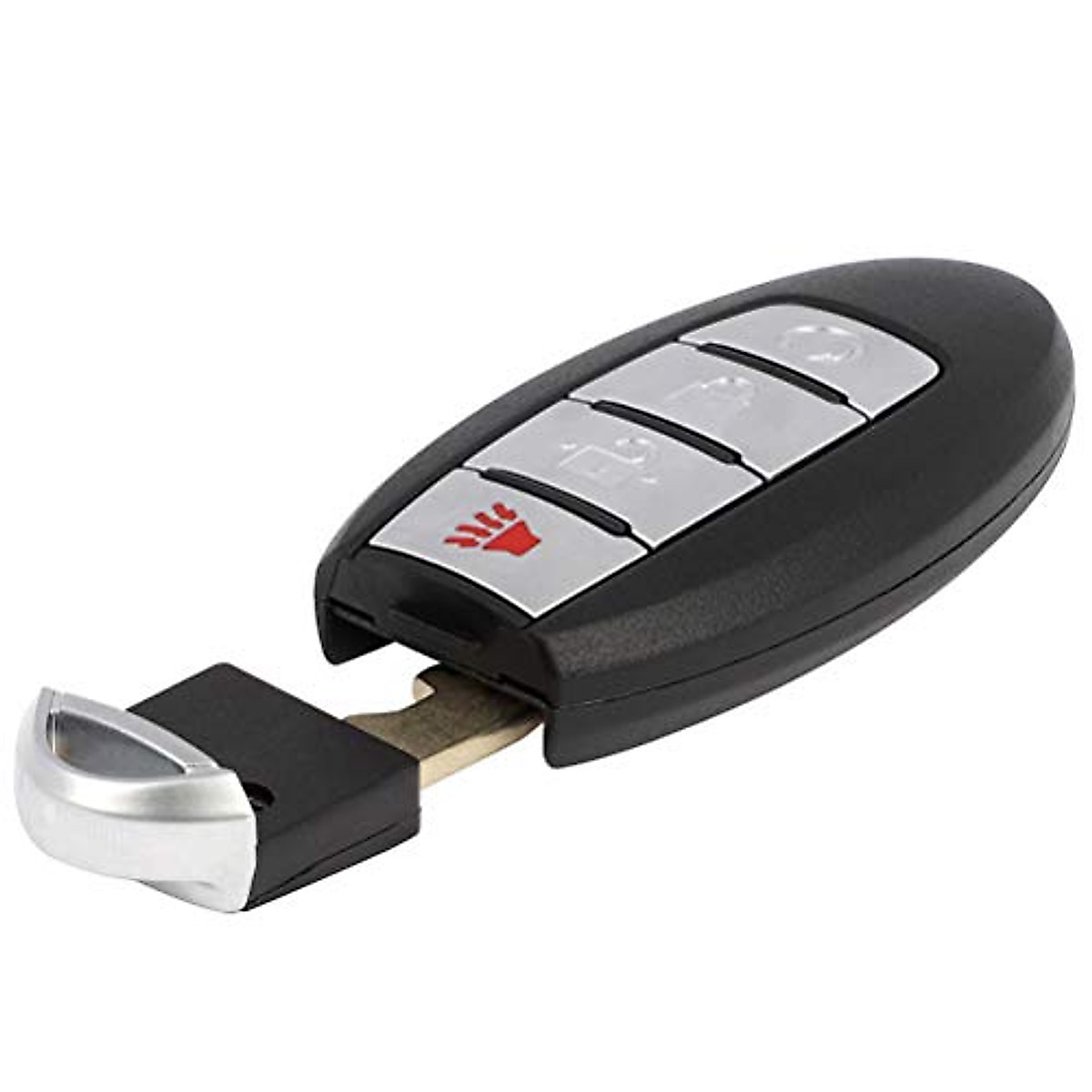 cciyu X 1 Remote UNCUT ignition key fob 4 Buttons Keyless Entry Remote Fob 433 MHZ 4A chips 17 18 for Nissan Rogue with FCC/OE S180144109 KR5S180144106 7812D-for S108106 285E3-6FL2B