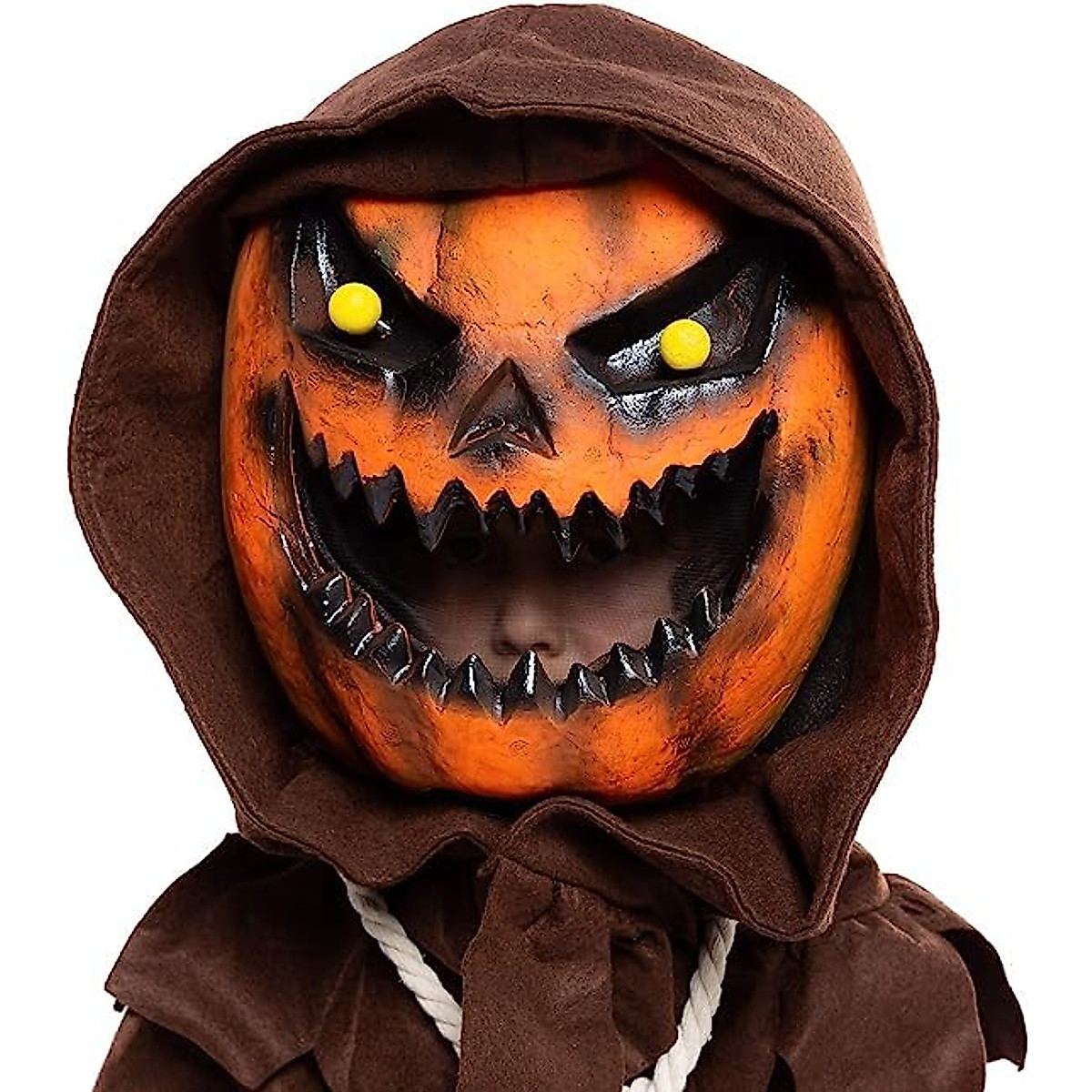 Spooktacular Creations Halloween Scary Scarecrow Pumpkin Bobble Head Costume w/Pumpkin Halloween Mask for Kids Role-Playing (XX-Large(14-16yr))