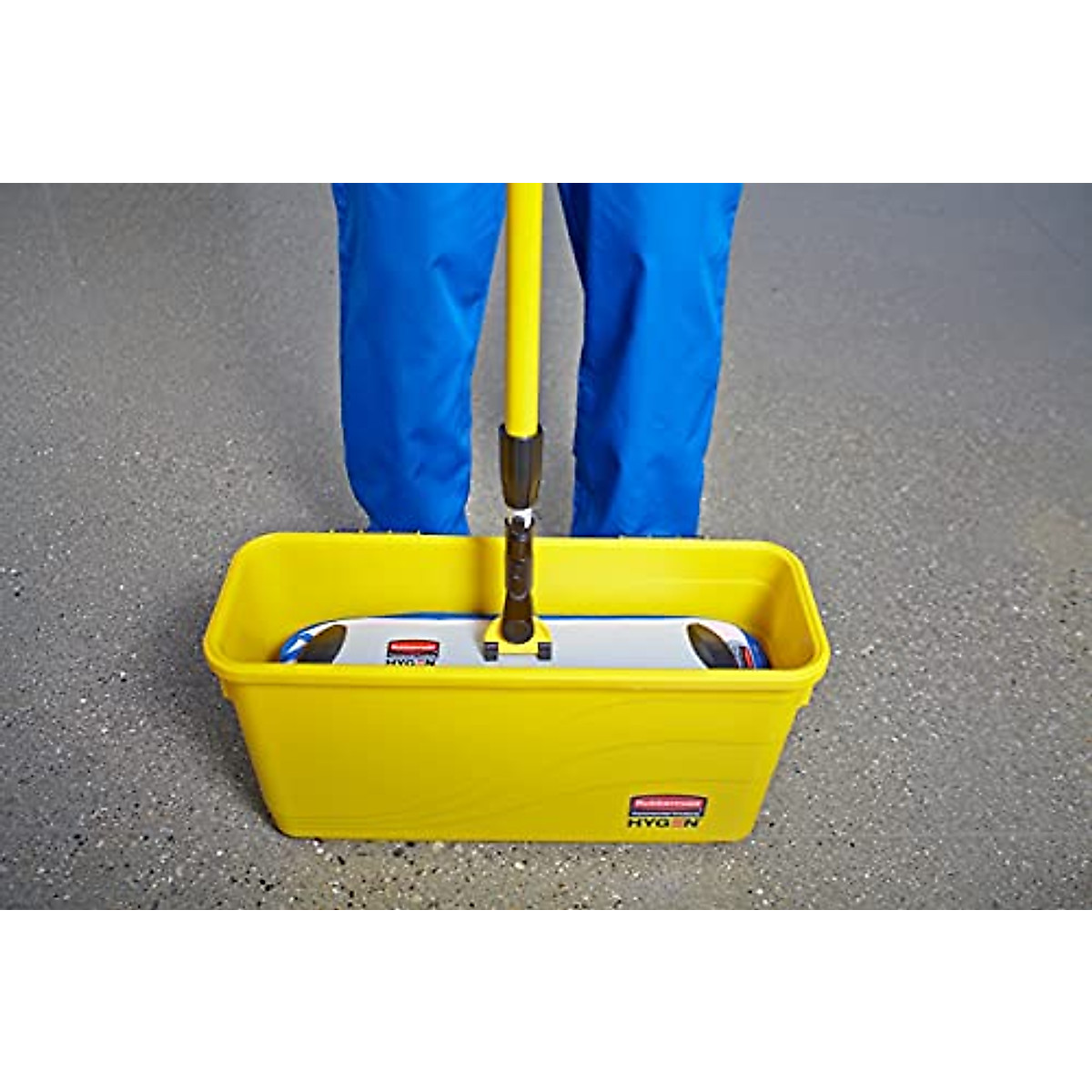 Rubbermaid Commercial Products FGQ95088YEL HYGEN Storage and Charging Bucket for Microfiber Mops Yellow, 12.5" x 8.8" x 25.8"